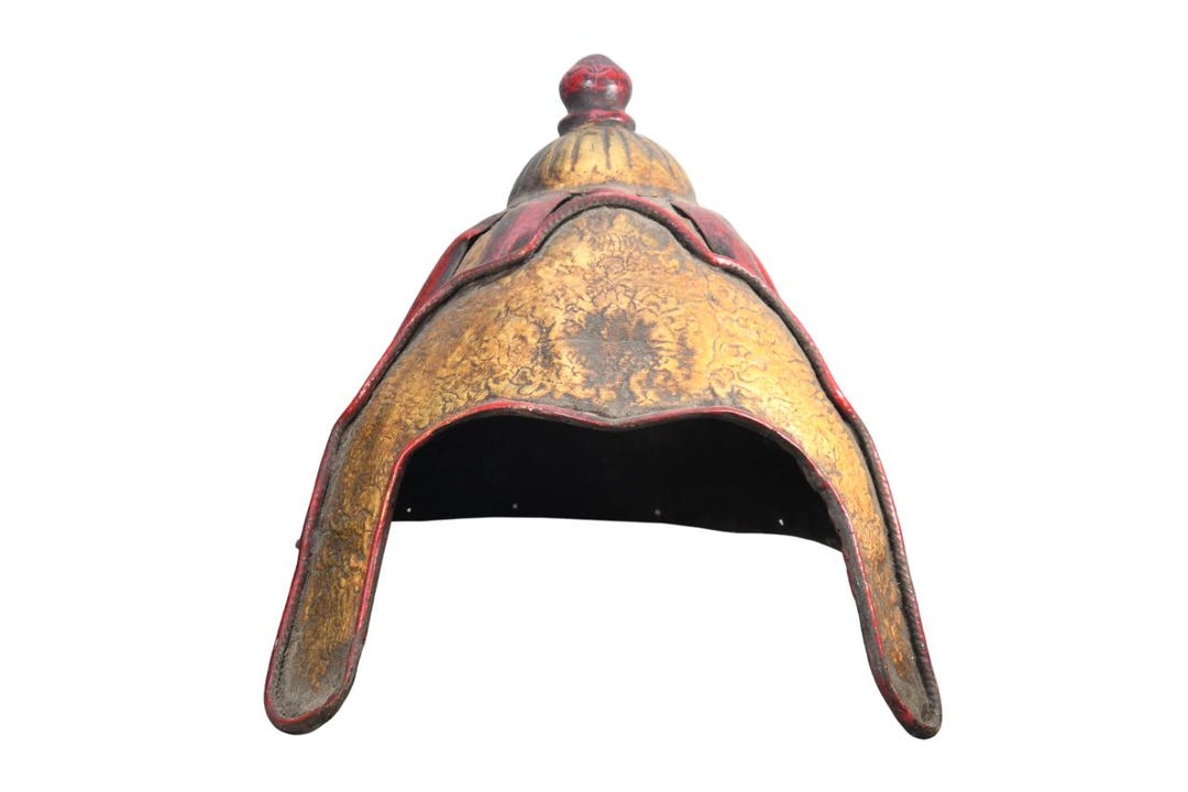 Gold Gilded Tibetan Brass Ritual Helmet – Antique Tantric Headdress - Etsy