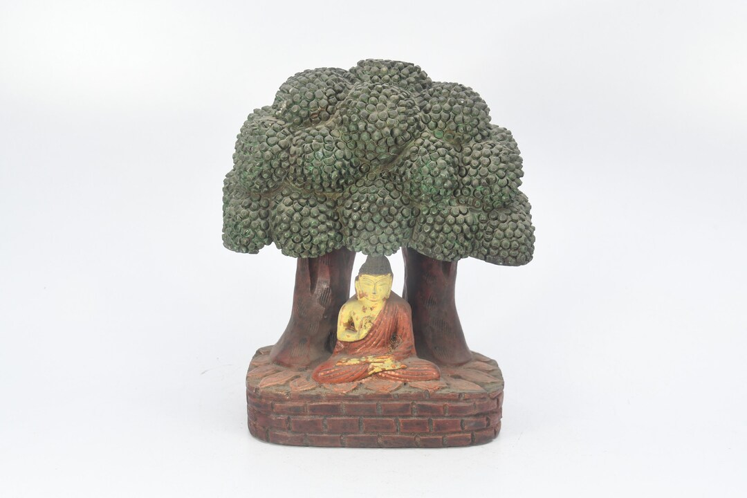 Stone Crafted Lord Buddha Resting Under Bodhi Tree Decorative ...