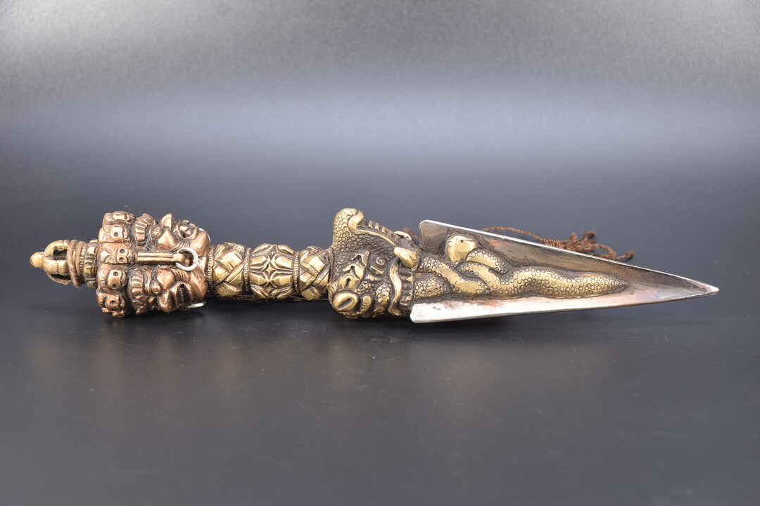 Magic Three Sided Dagger Heads Mahakala Vajrayana Tantric Buddhism ...