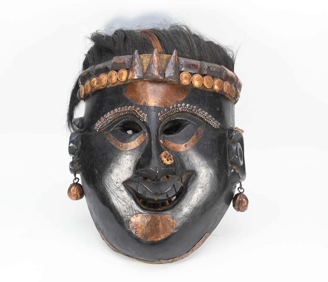 Exquisite Nepali Woman Handcrafted Wooden Tribal Mask: Vintage Wall Art ...