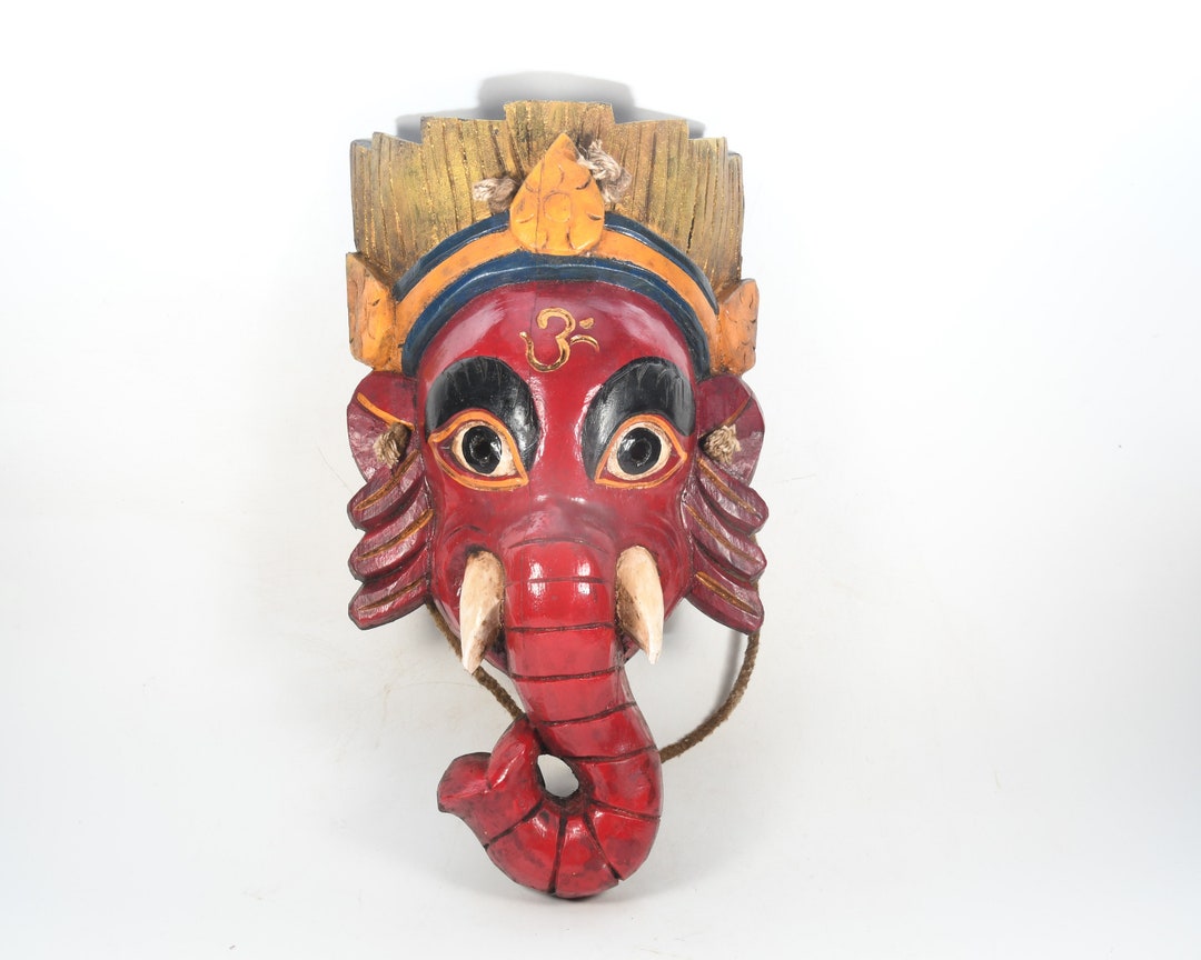 God of Luck Lord Ganesa Antique Handmade Wall Traditional Himalayan ...
