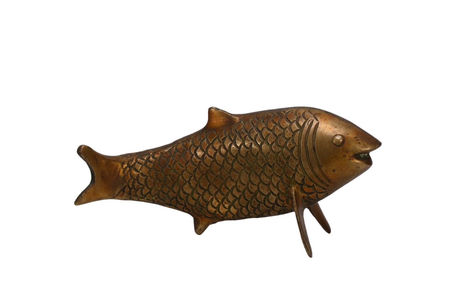Tabletop Hand Crafted Fish Statue Metal Art Figurine Gift Home Office ...