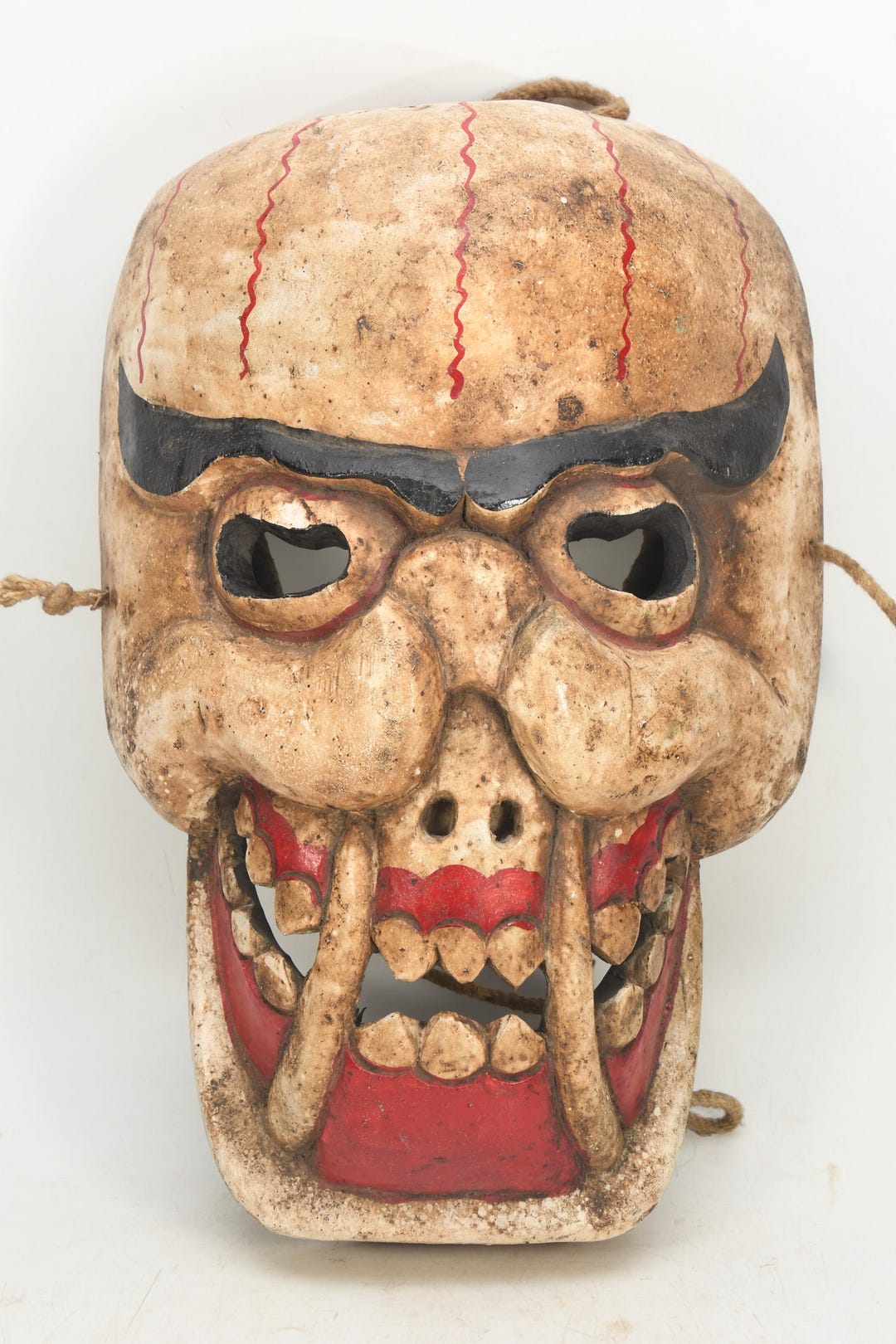 Laughing Demon Skull Citipati Mask – Antique Style Handmade Wooden ...