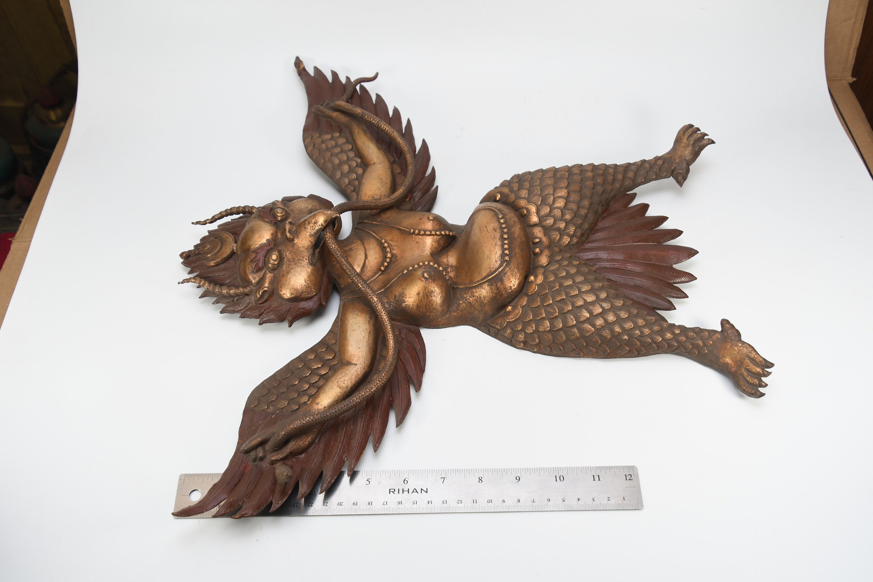 Garuda Wall Hanging Winged Copper Statue Repousse Sculpture - Etsy
