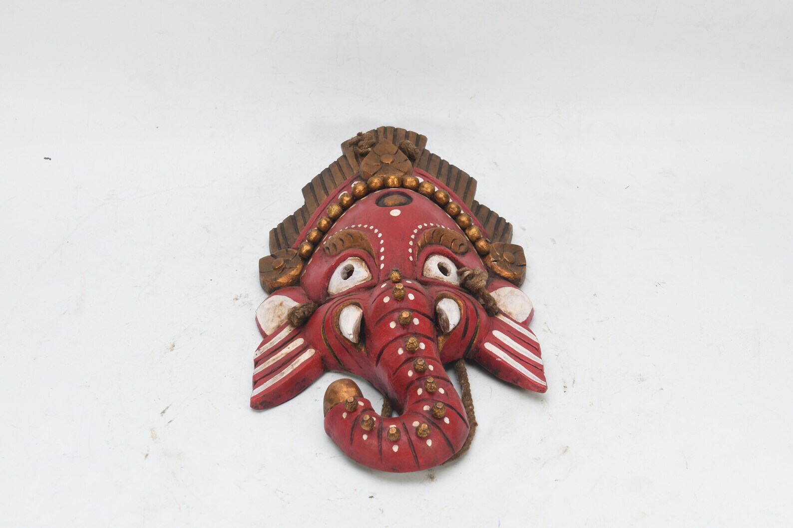 Hindu God Ganesha Wooden Mask Ganapati Elephant Head God - Etsy