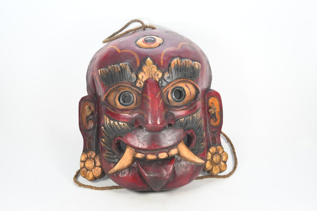 Wooden Lakhey Vintage Newari Culture Wood Crafted Mask Antique ...