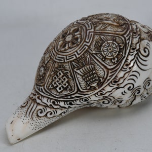 Tibetan Lama Peace Conch Antique Natural Sankha Shell Sankha Handmade ...