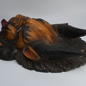 Tibetan Handcrafted Chhepu Bali Wooden Hindu Chepu Mask Eagle Bird Wall ...