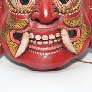 Typical Newari Diety Lakhey Wooden Handmade Metal Beaded Tribal Mask ...
