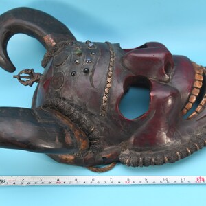 Handcrafted Vintage Citipati Tribal Mask: Authentic Wood Art for Wall ...