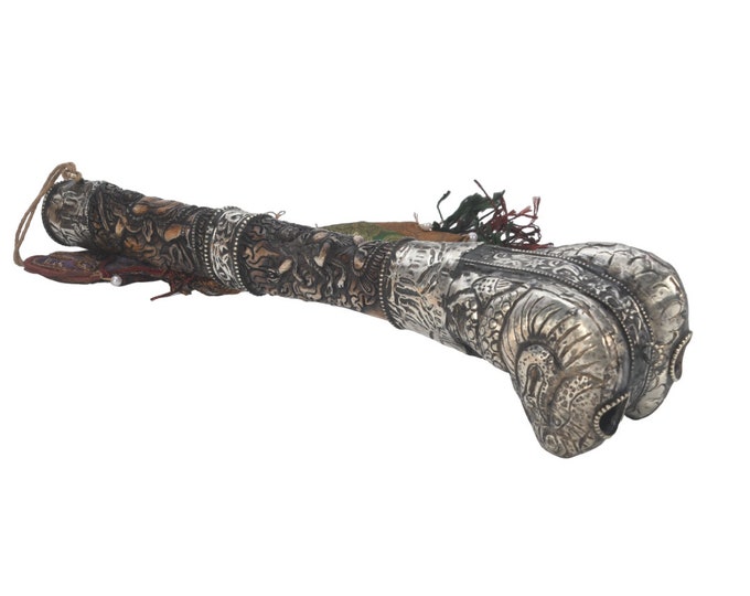 Antique Dragon Carved Silver Kangling Lama Trumpet Musical Instrument ...