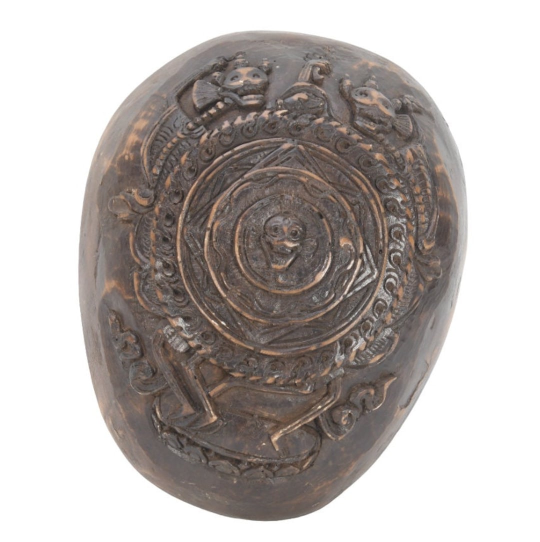 Skull Carved Antique Tibetan Kapala Bowl Vintage Handmade Resin Kapala ...