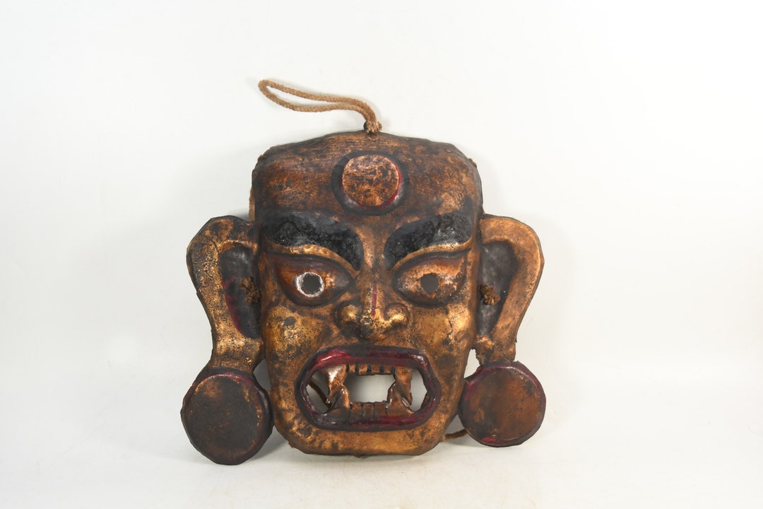 Iron Crafted Tibetan Ritual Lakhey Cultural Ritual Vintage Art Tribal ...