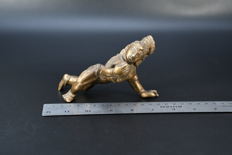 Handmade Brass Krishna Statue, Bal Gopal Playing Flute - Etsy