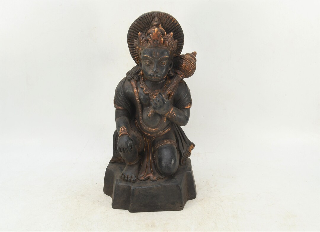 Divinity Preserved: Antique Handmade Lord Hanuman Figurine Divine ...