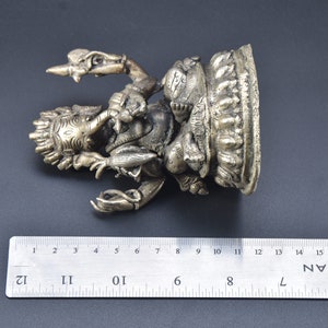 Lotus Sitting Lord Ganesh Statue Vintage Handmade Hindu God Ganesha ...