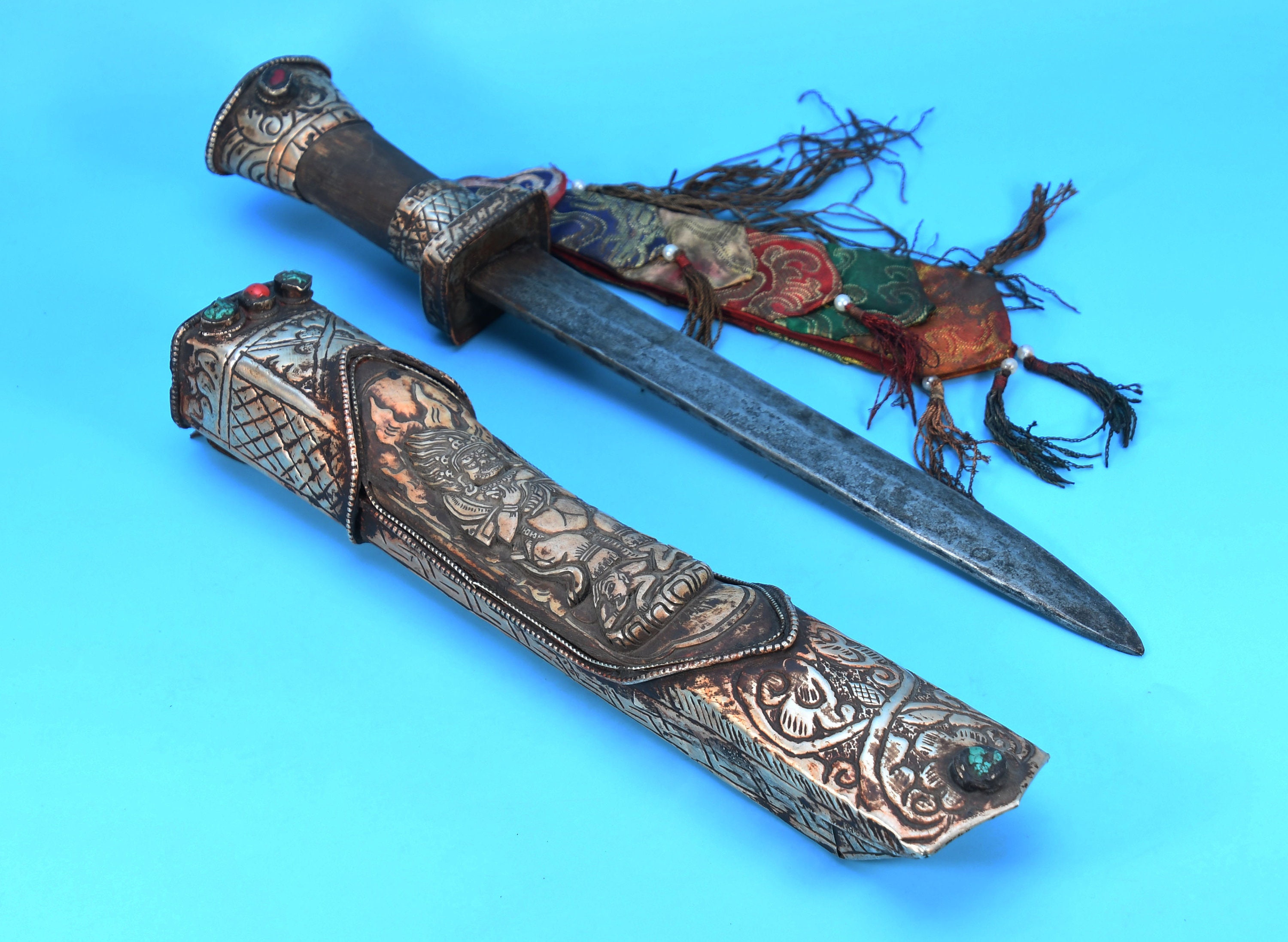 Antik Dolch Messer Horn Griff tibetische Schwert Klinge - Etsy.de