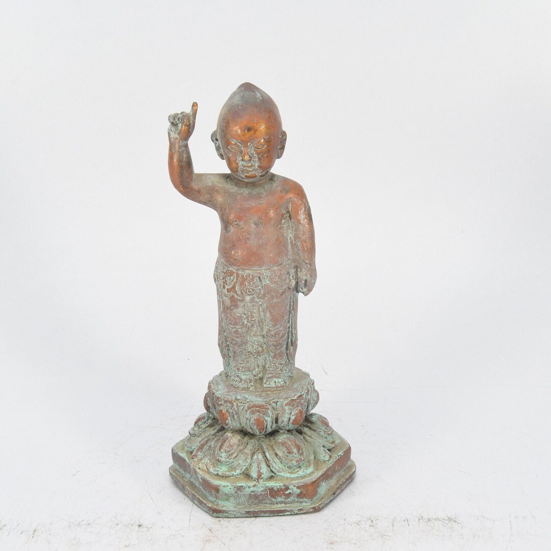 Young Buddha Siddhartha Copper Crafted Buddhism Antique Sculpture Art ...