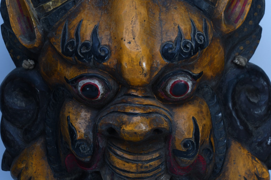 Tibetan Handcrafted Chhepu Bali Wooden Hindu Chepu Mask Eagle | Etsy