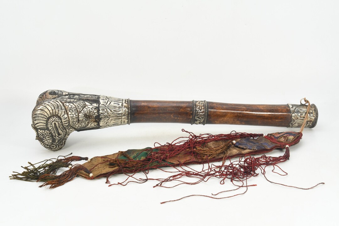 Tibetan Silver Inlay Vintage Used Plain Trumpet Buddhism Religious ...