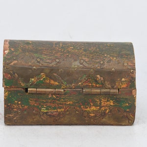 Tibetan Antique Handmade Traditional Wooden Treasure Box Vintage ...