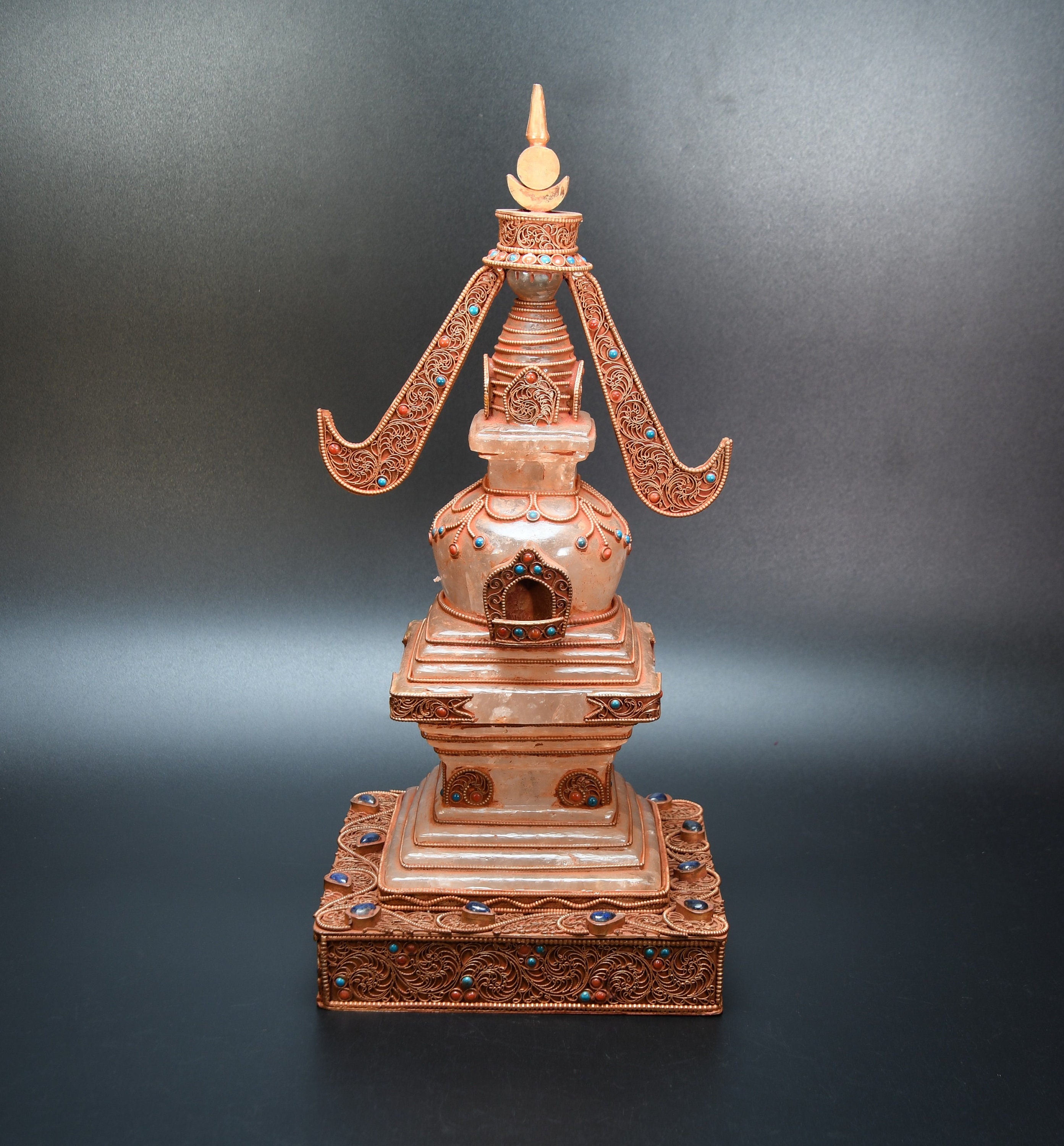 Tibetan pagoda stupa Gem inlay crystal buddha stupa Beautiful | Etsy