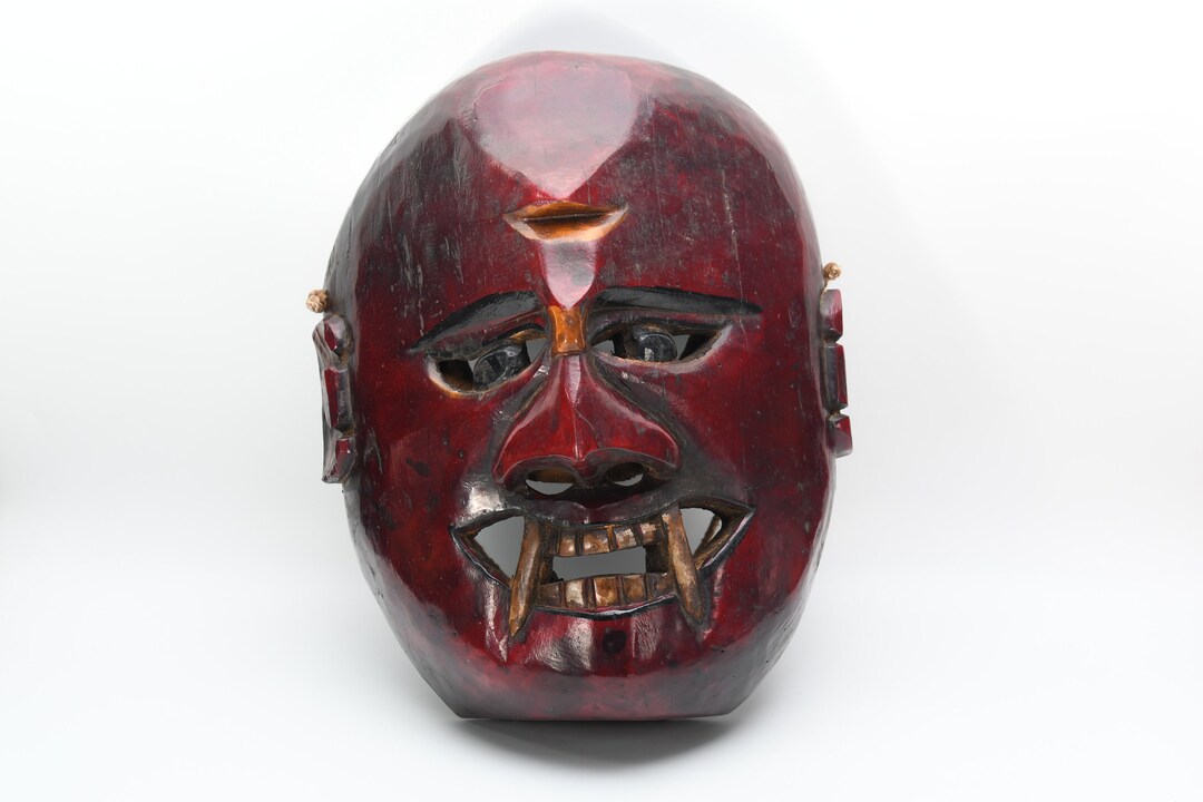 Lakhey Antique Demon Shaman Mask Handmade Wood Carved Wall Hanging ...