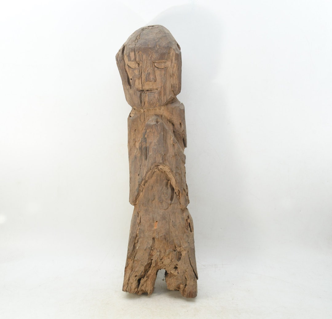 Handmade Wooden Tibetan Putali Doll Sculpture, Vintage Collectible Art ...