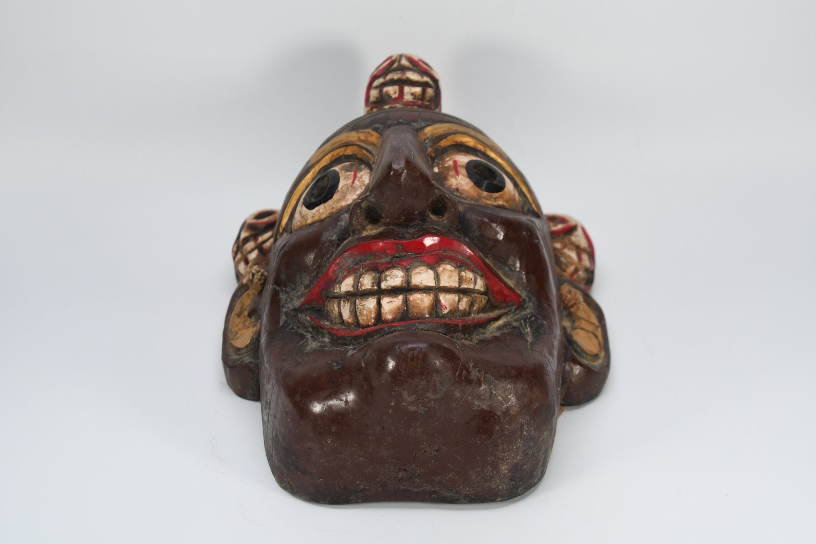 Laughing Wooden Mask Hand Made Vintage Wood Folk Art Tantric | Etsy UK