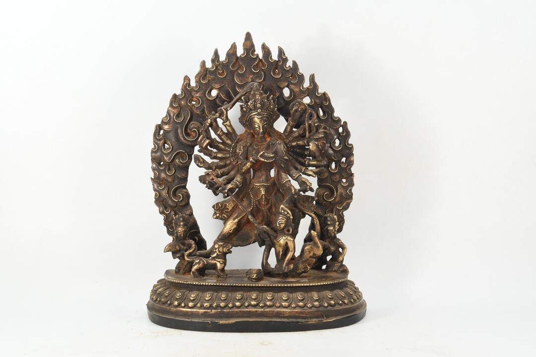 The Divine Warrior Goddess Durga Statue Hindu Goddess of Protection ...