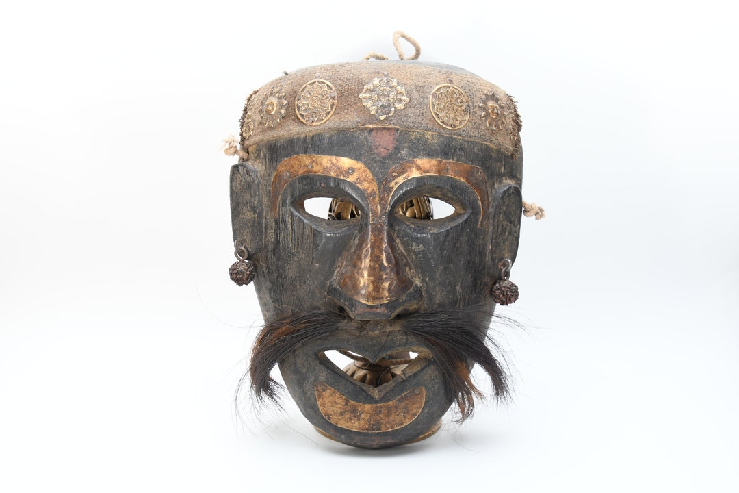 Hand Carved Wooden Jhakri Mask: Vintage Nepalese Tantric Art - Etsy