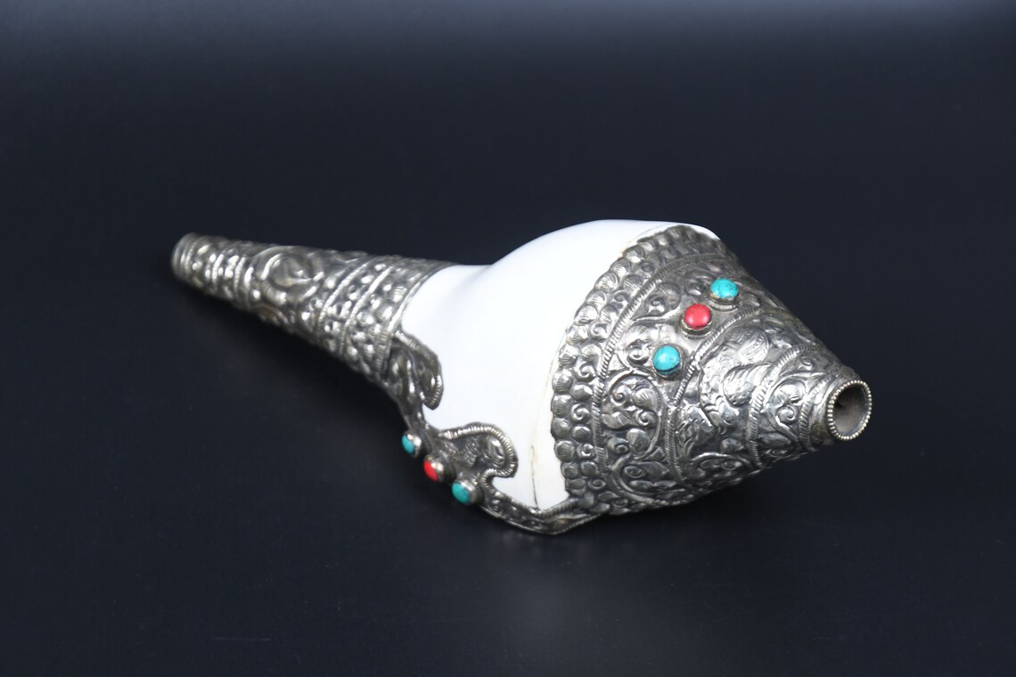 Buddhist White Conch Shell Trumpet Sankha Tibet Buddhist - Etsy