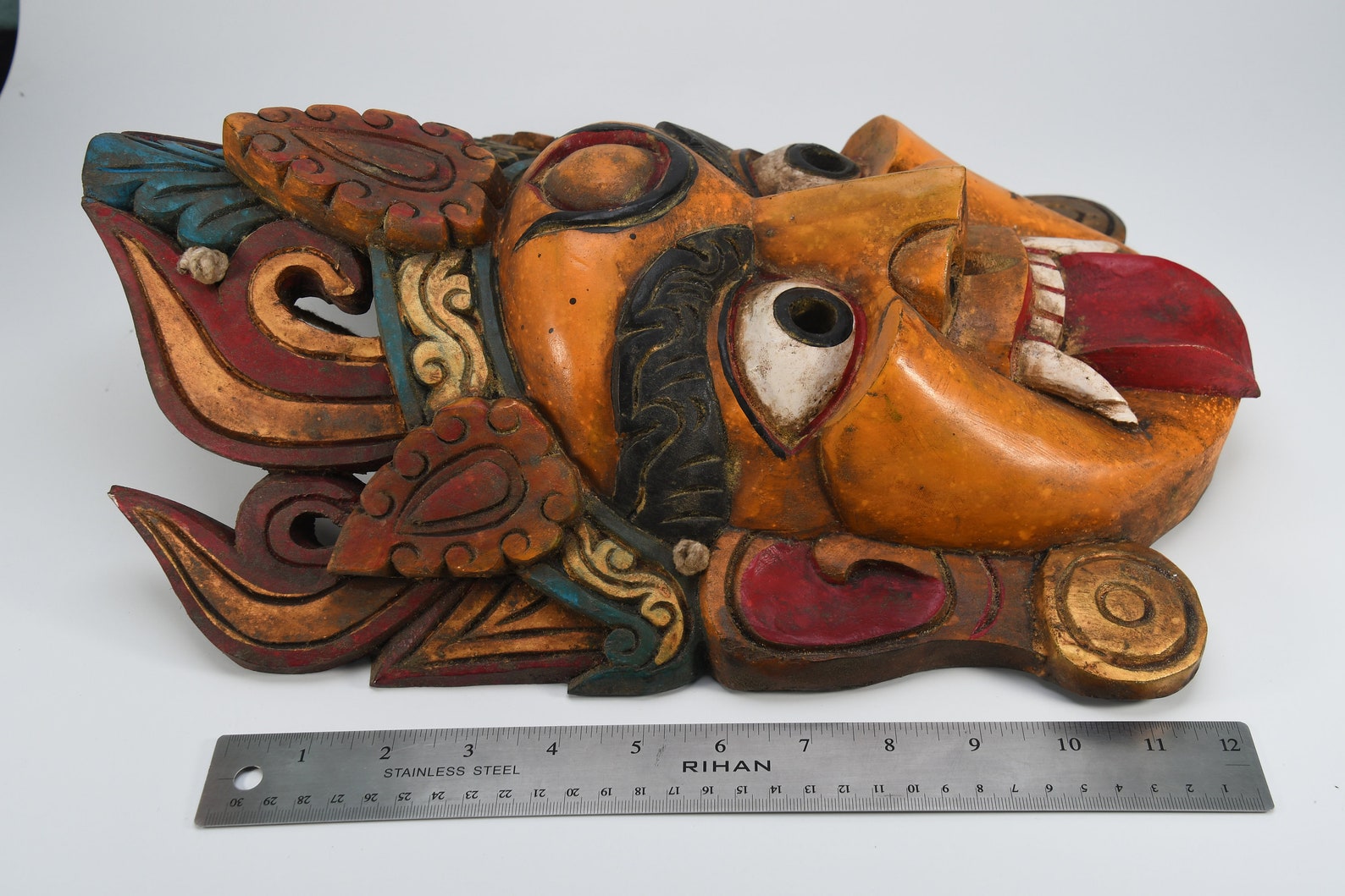 Mahakali Antique Wooden Mask Hand Carved Vintage Wood Mask Tibetan Art ...