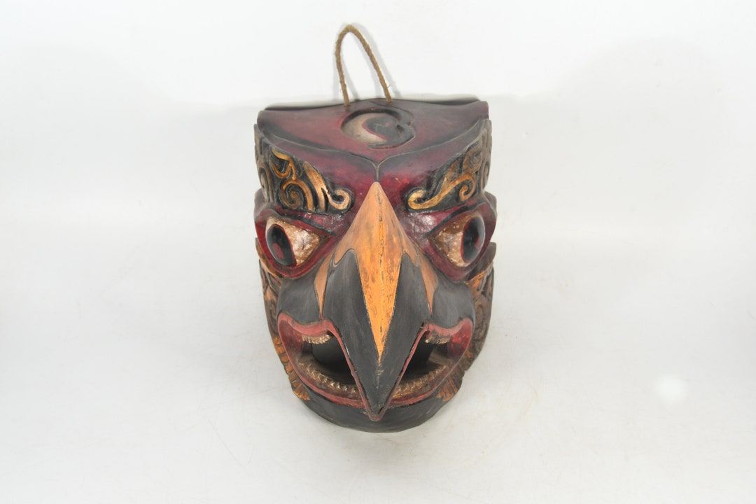 Garuda Handmade Wooden Tibetan Religious Wall Hanging Mask Shaman Home ...