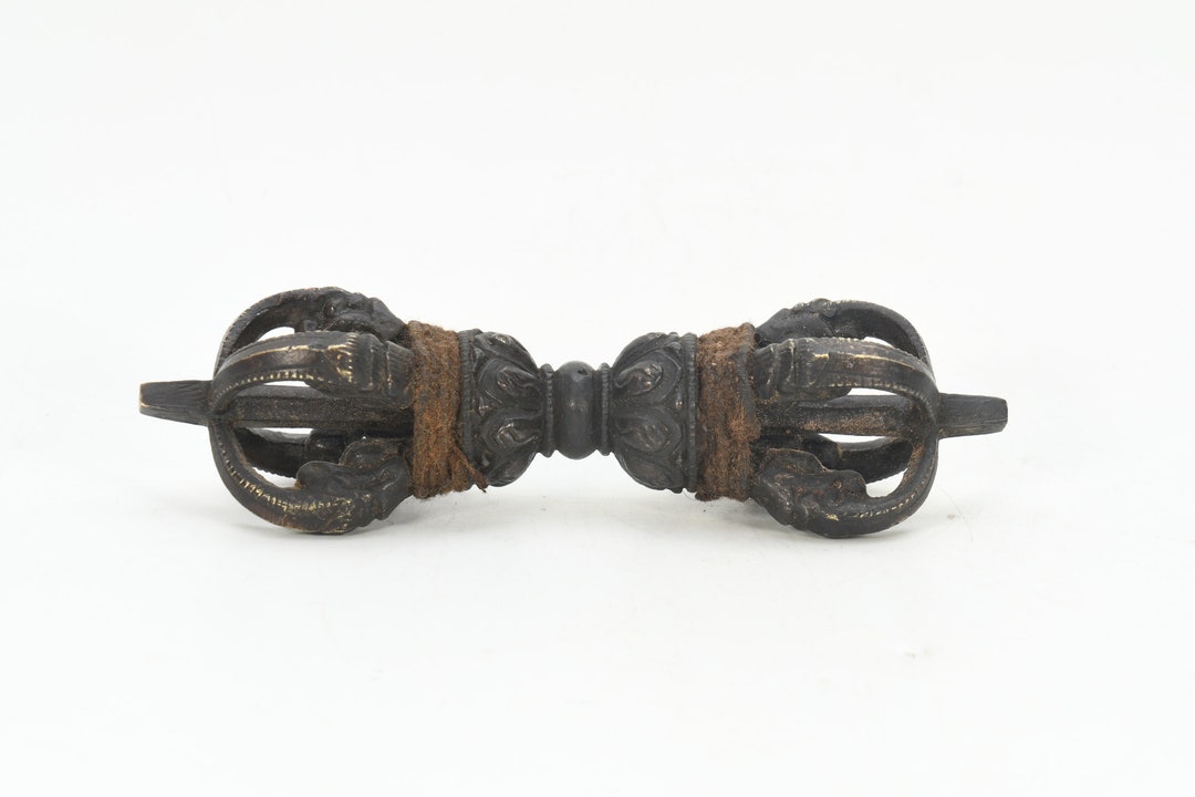 Tibetan Vintage Master Healer Brass Crafted Bajra Dorje Thunderbolt ...