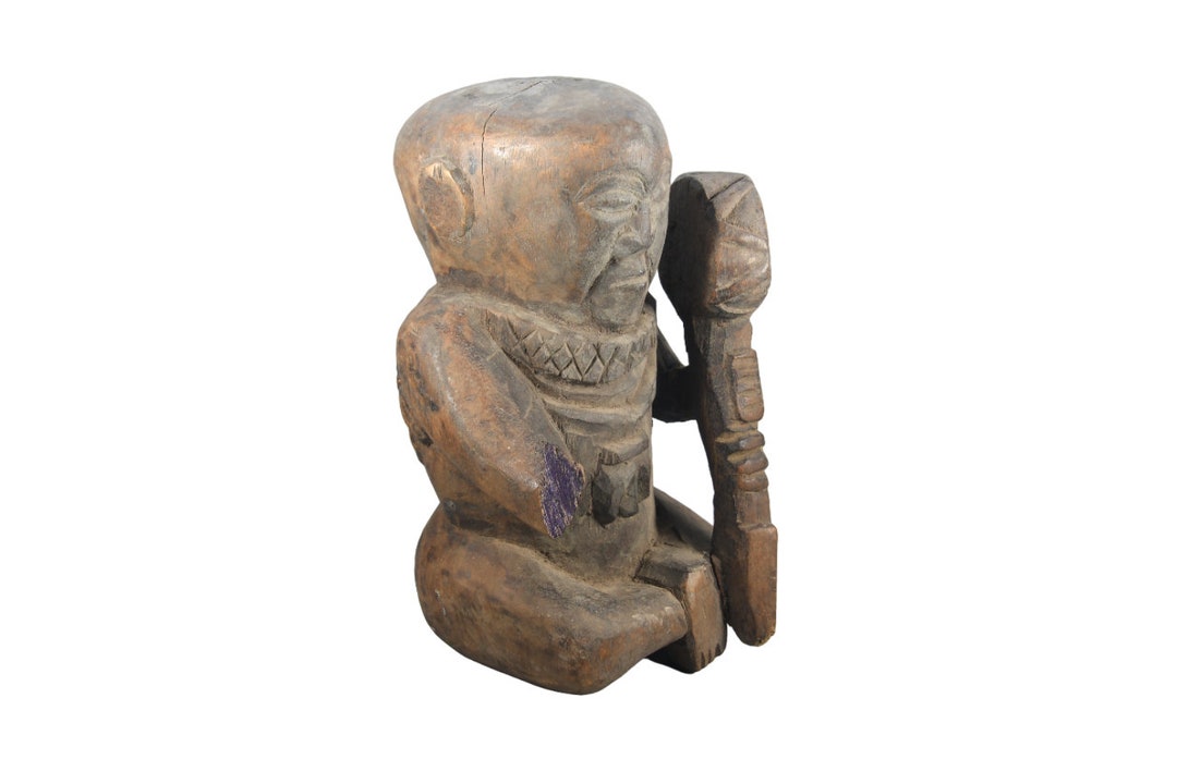 Vintage Handmade Wood Crafted Tantric Shaman Statue Antique Figurine ...