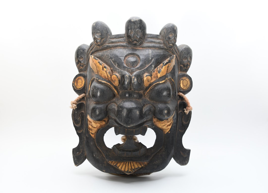 Antique Tharu Shaman Mask, Hand Carved Nepal Exorcism Mask - Etsy