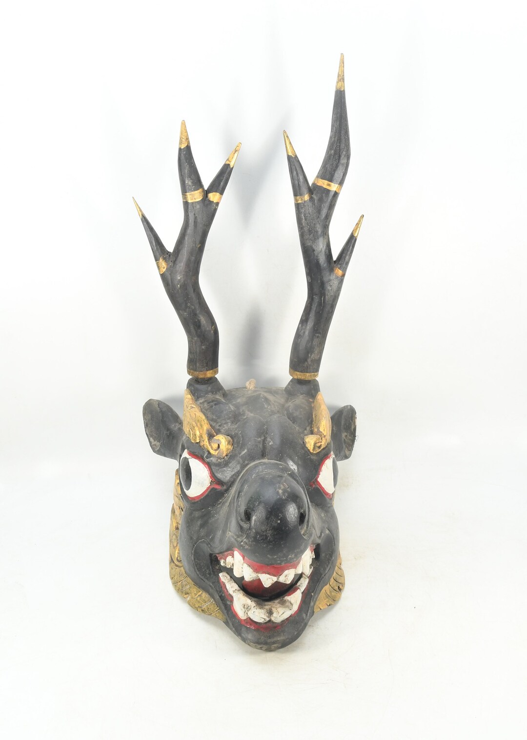 Enchanted Wilderness: Vintage Handcrafted Deer Wooden Horned Wall ...
