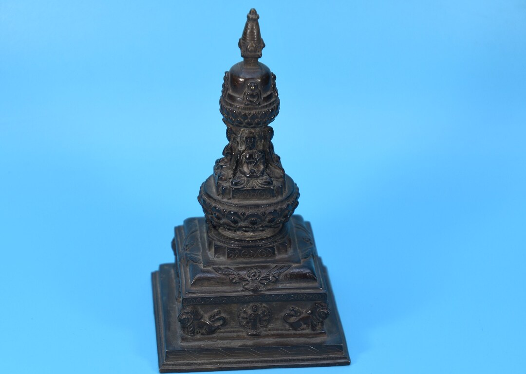 Nepali Copper Buddha Stupa: Votive Altar Statue - Etsy