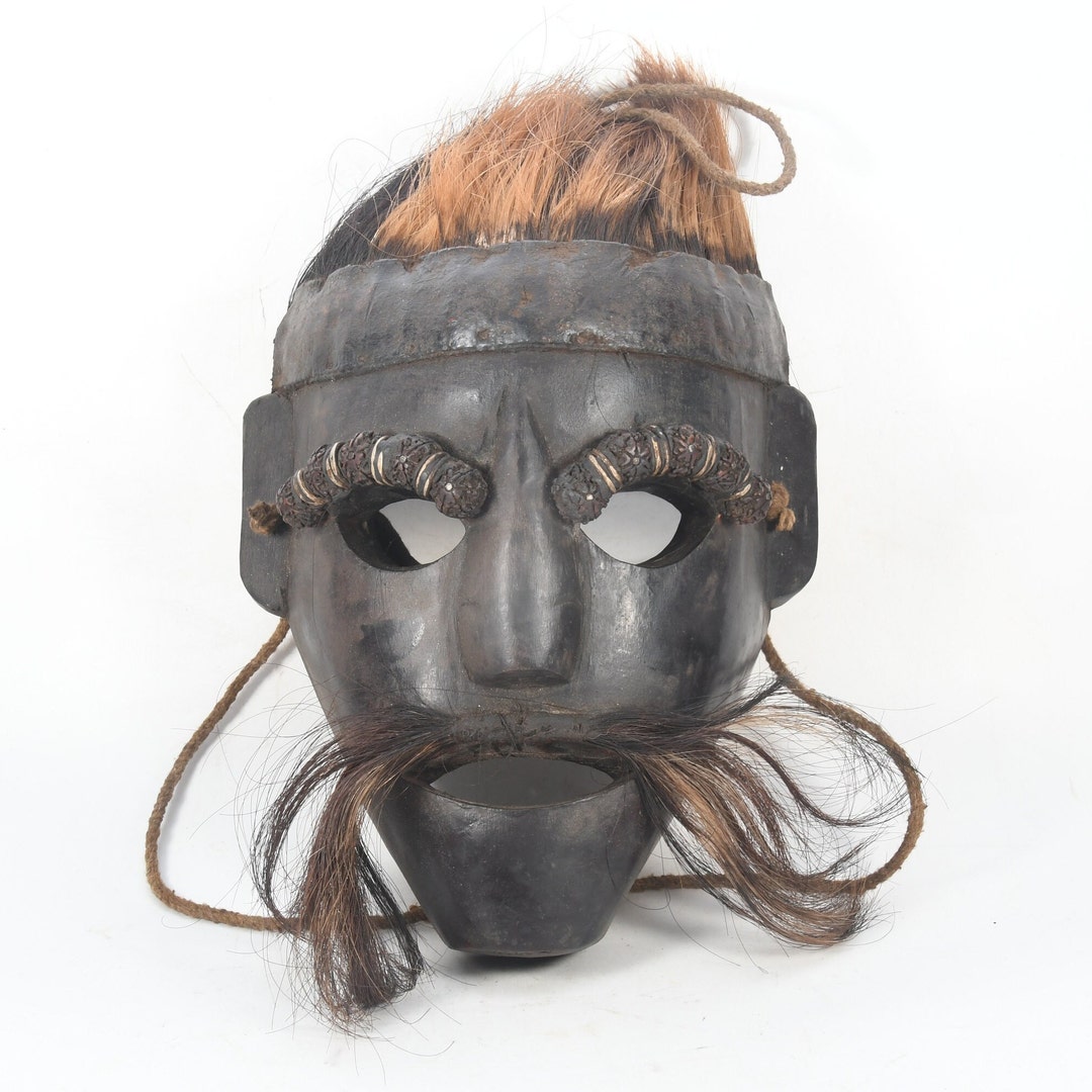 Ancient Wooden Mask Hairy Wall Hanging Ritual Tribal Art - Etsy