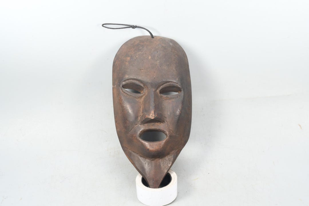 Hand-carved Wooden Shaman Tribal Mask - Antique-style Wall Hanging for ...