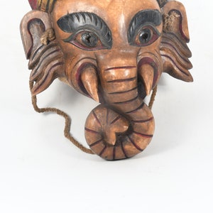 Himalayan Shaman Lord Ganesha Face Carved Antique Handmade Religious ...