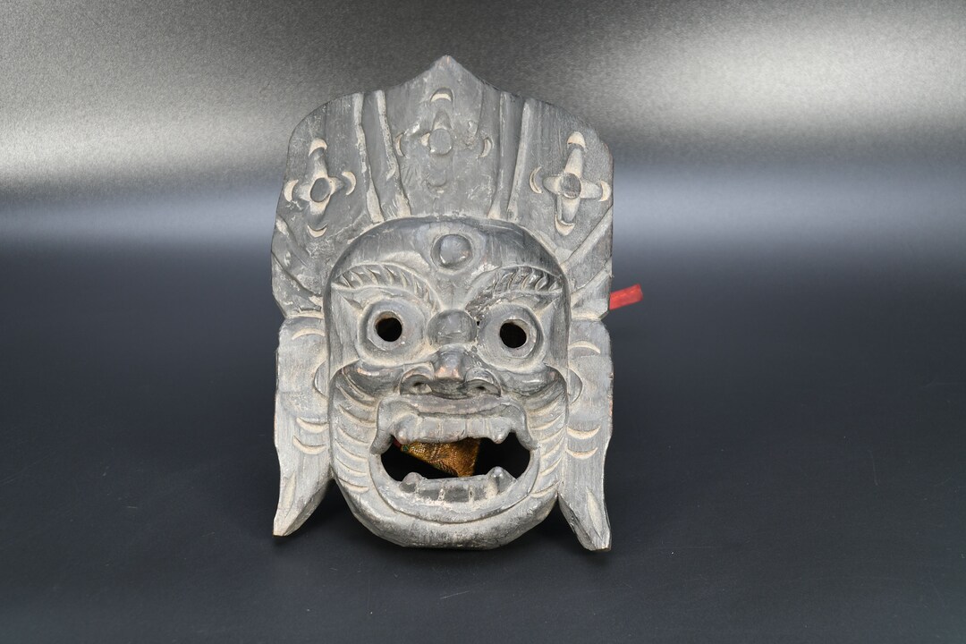 Authentic Bhairav Mahakala: Handcrafted Antique Tibetan Wooden Wall ...