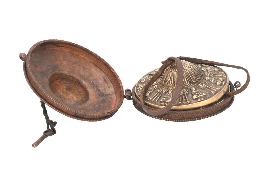 Tibetan Tingsha Cymbals Antique Handmade With Copper Case Ethnic ...
