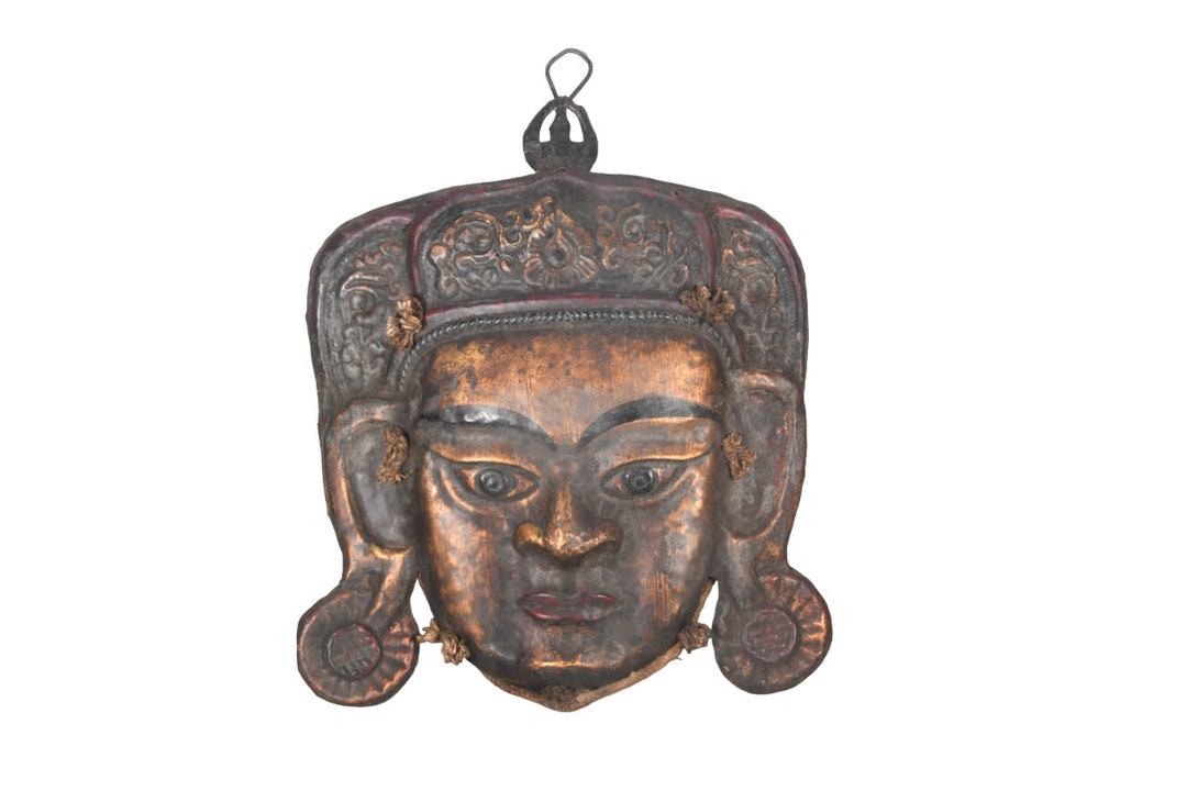 Vintage Handcrafted Brass Goddess Tara Tribal Mask Wall Hanging Antique ...