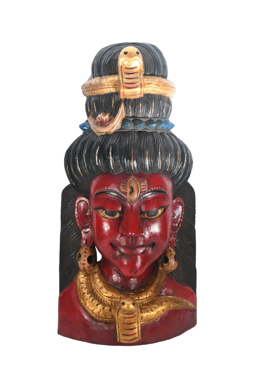Mahadeva Wall Hanging Mask Handmade Mahadev Idol Lord Shiva Head Face ...