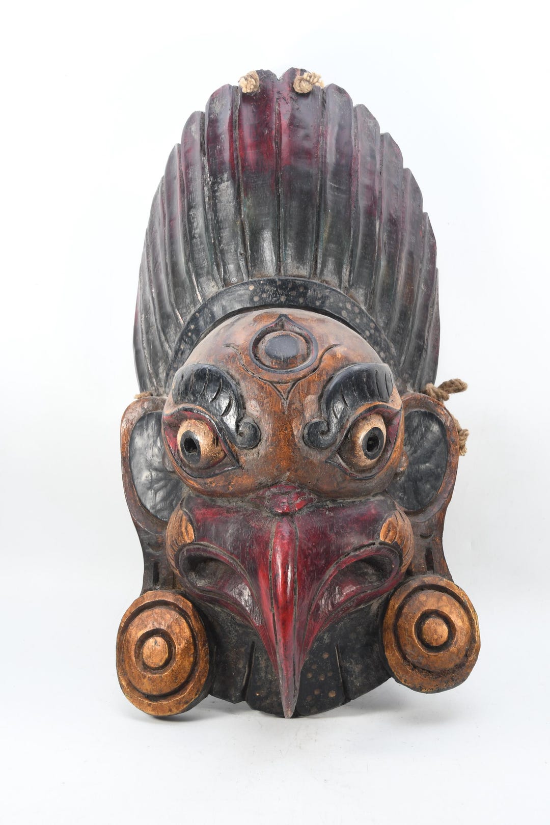 Handmade Antique Wooden Garuda Wall Hanging – Traditional King Bird ...