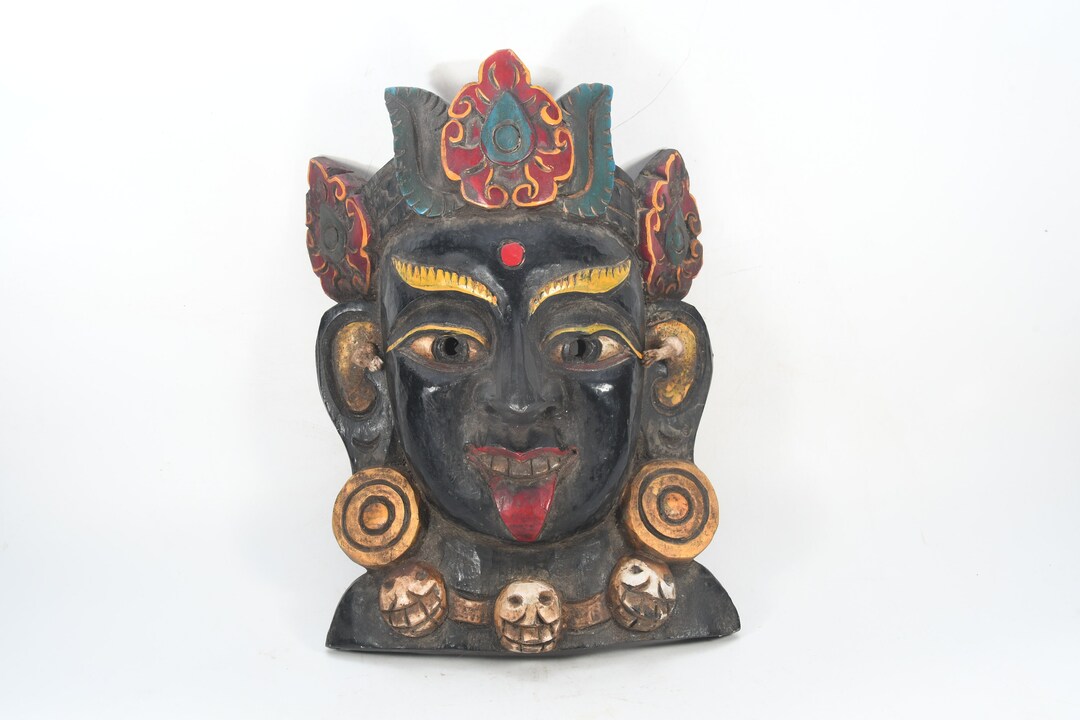 Goddess of Destruction Kali Handmade Antique Wood Carved Wall Hanging ...