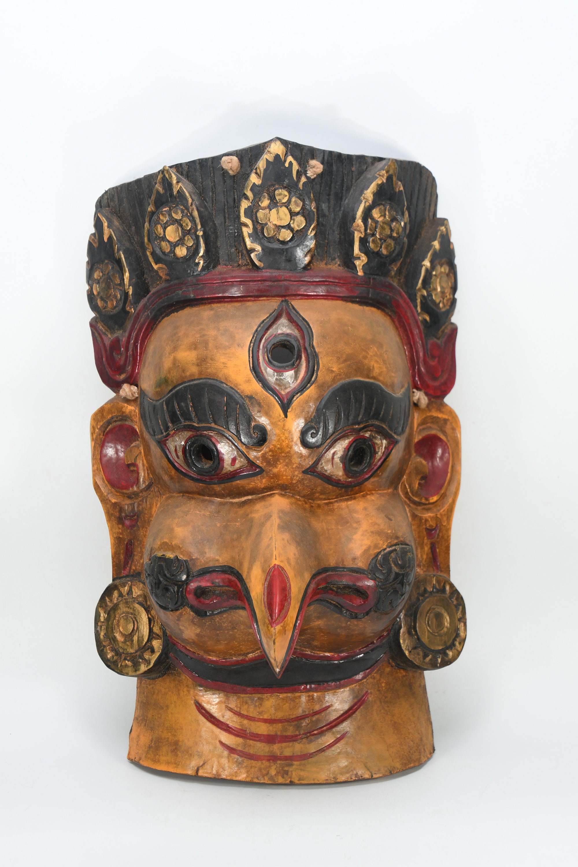 Vintage Wooden Garuda Mask Hindu God Garuda Religious Hand - Etsy