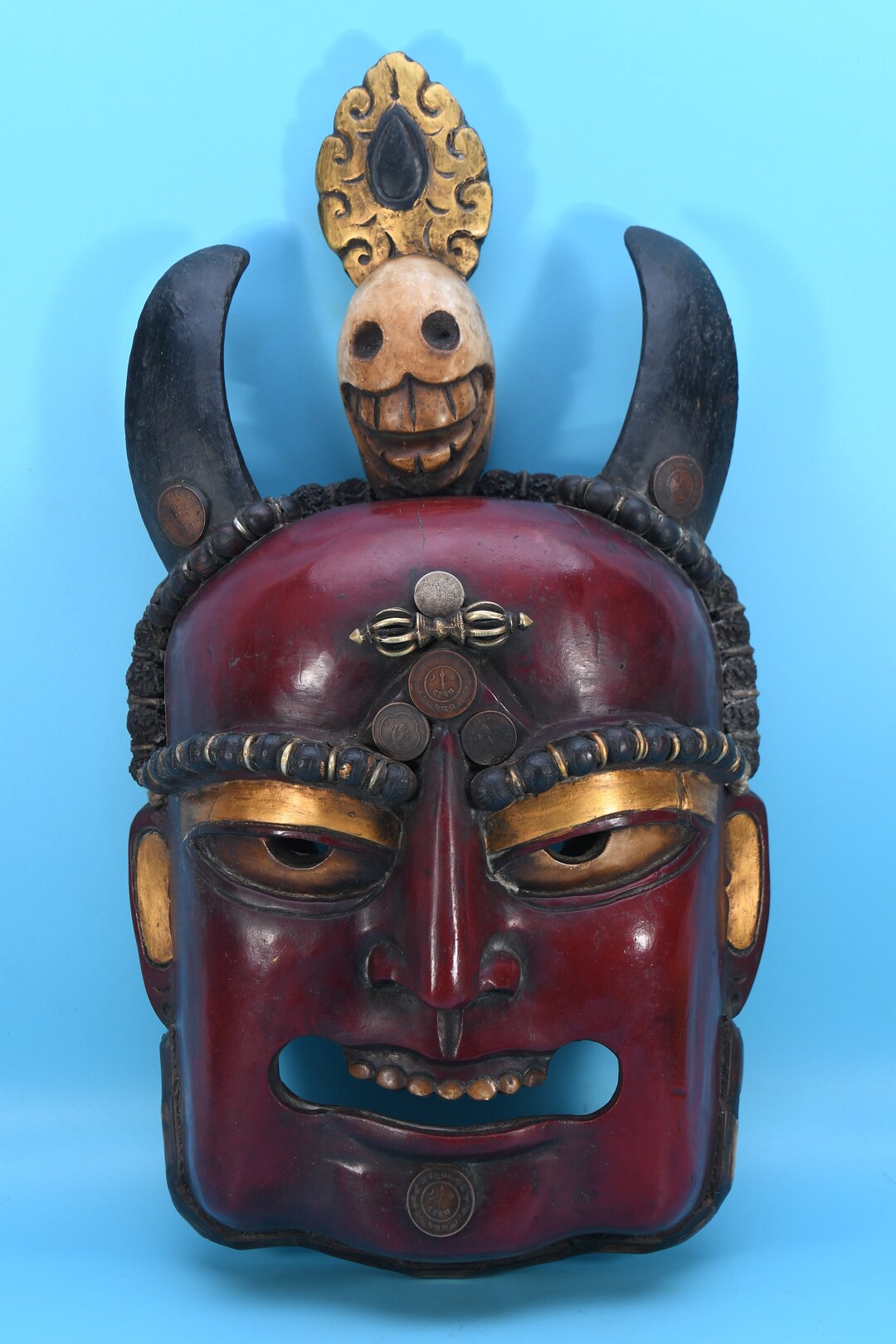Laughing Devil Tribal Mask - Antique Handmade Wooden Wall Hanging ...